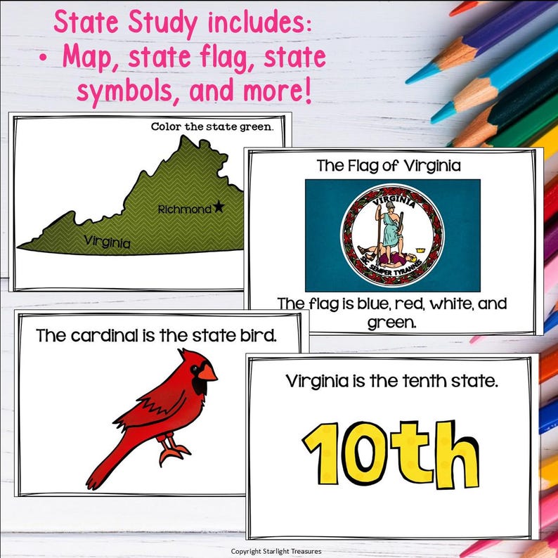 Virginia Mini Book for Early Readers - A State Study - Etsy