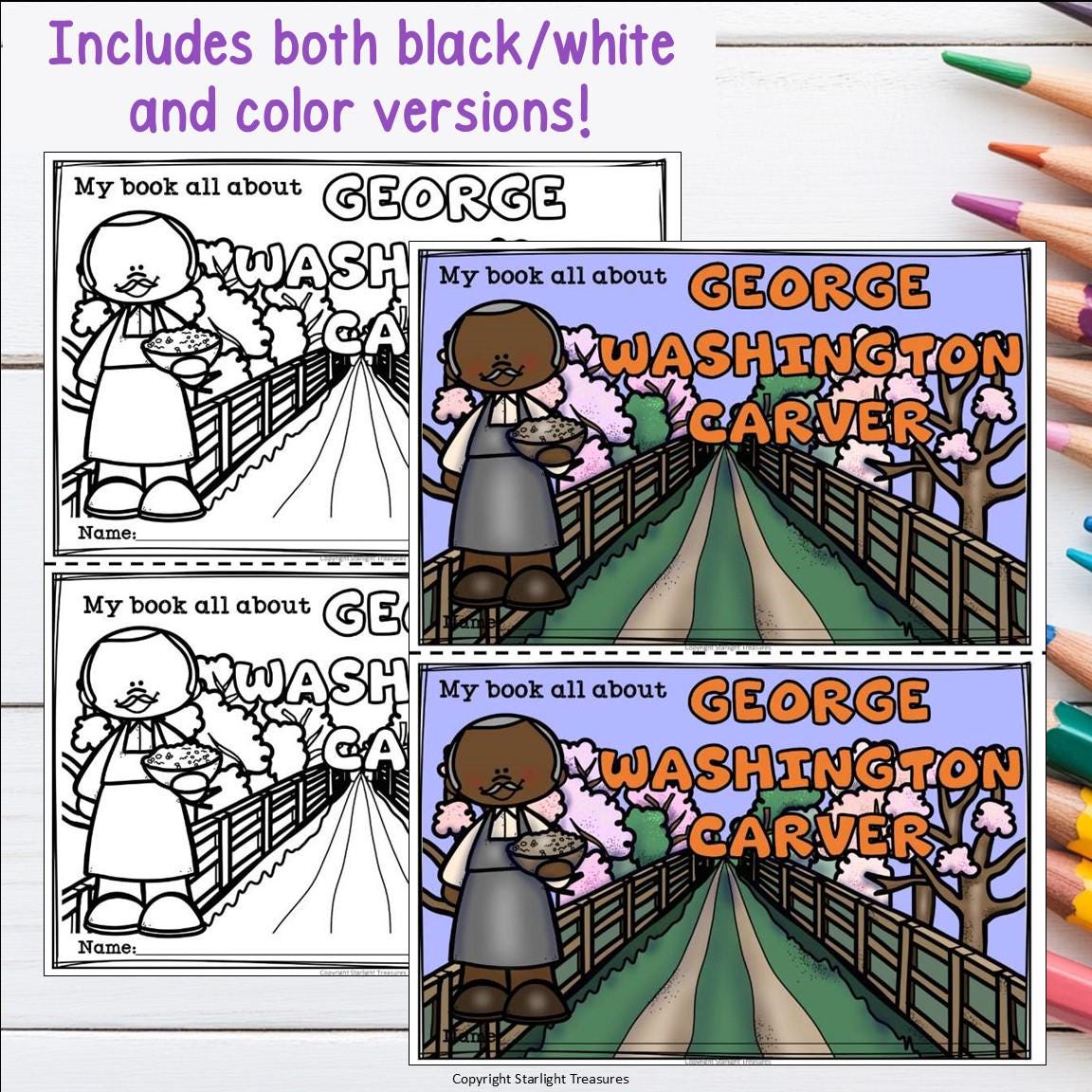 George Washington Carver Mini Book for Early Readers: Black History ...