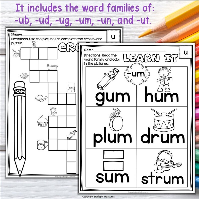 Short U Worksheets and Activities for Early Readers - Phonics (digital ...