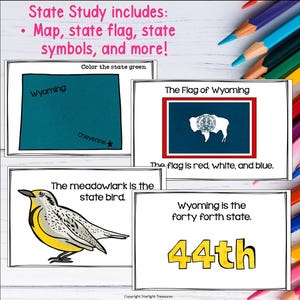 Wyoming Mini Book for Early Readers - A State Study - Etsy