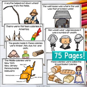 Colonial Times Mini Book for Early Readers - 13 Colonies, Colonial Jobs ...