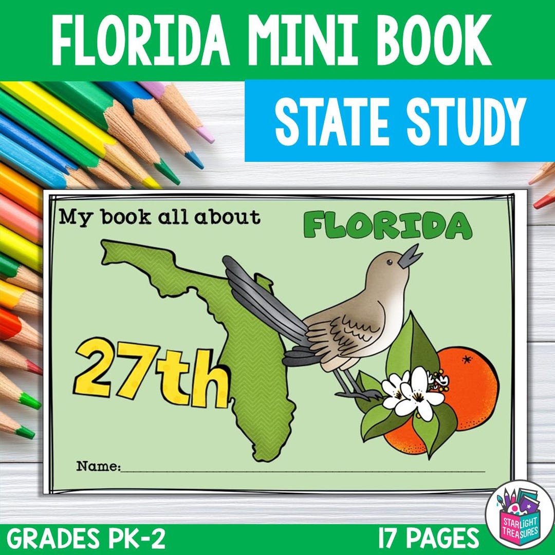 Florida Mini Book for Early Readers - A State Study - Etsy