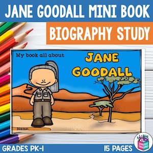 Jane Goodall Mini Book for Early Readers: Women's History Month ...