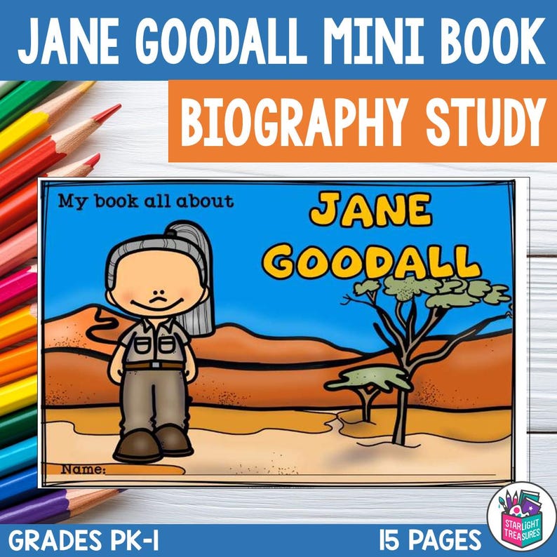 Jane Goodall Mini Book for Early Readers: Women's History Month ...