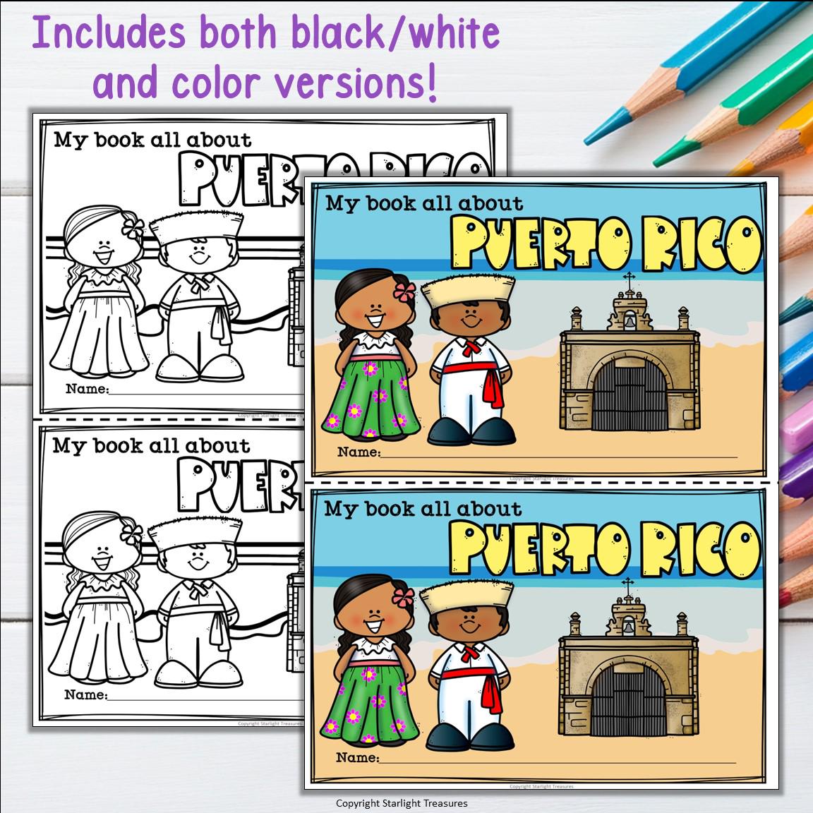 Puerto Rico Mini Book for Early Readers - A Country Study - Etsy