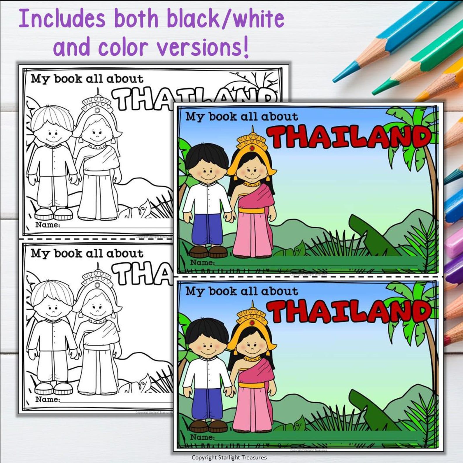 Thailand Mini Book: Early Readers Country Study (digital Download) - Etsy