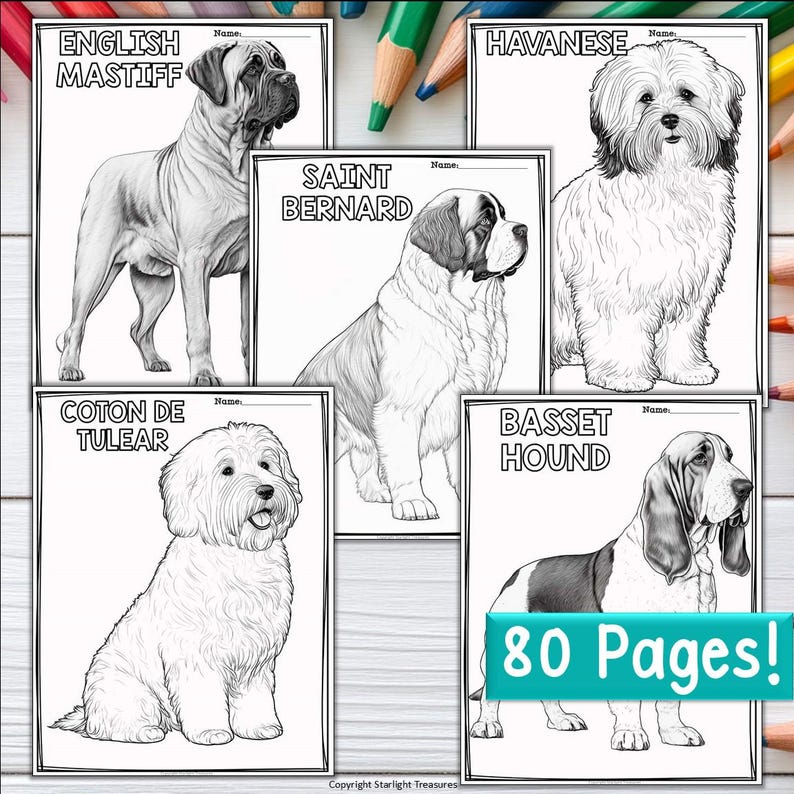 Dog Breeds Research Posters, Coloring Pages Animal Research Project for ...