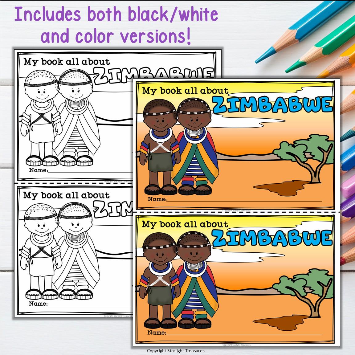 Zimbabwe Mini Book for Early Readers - A Country Study - Etsy