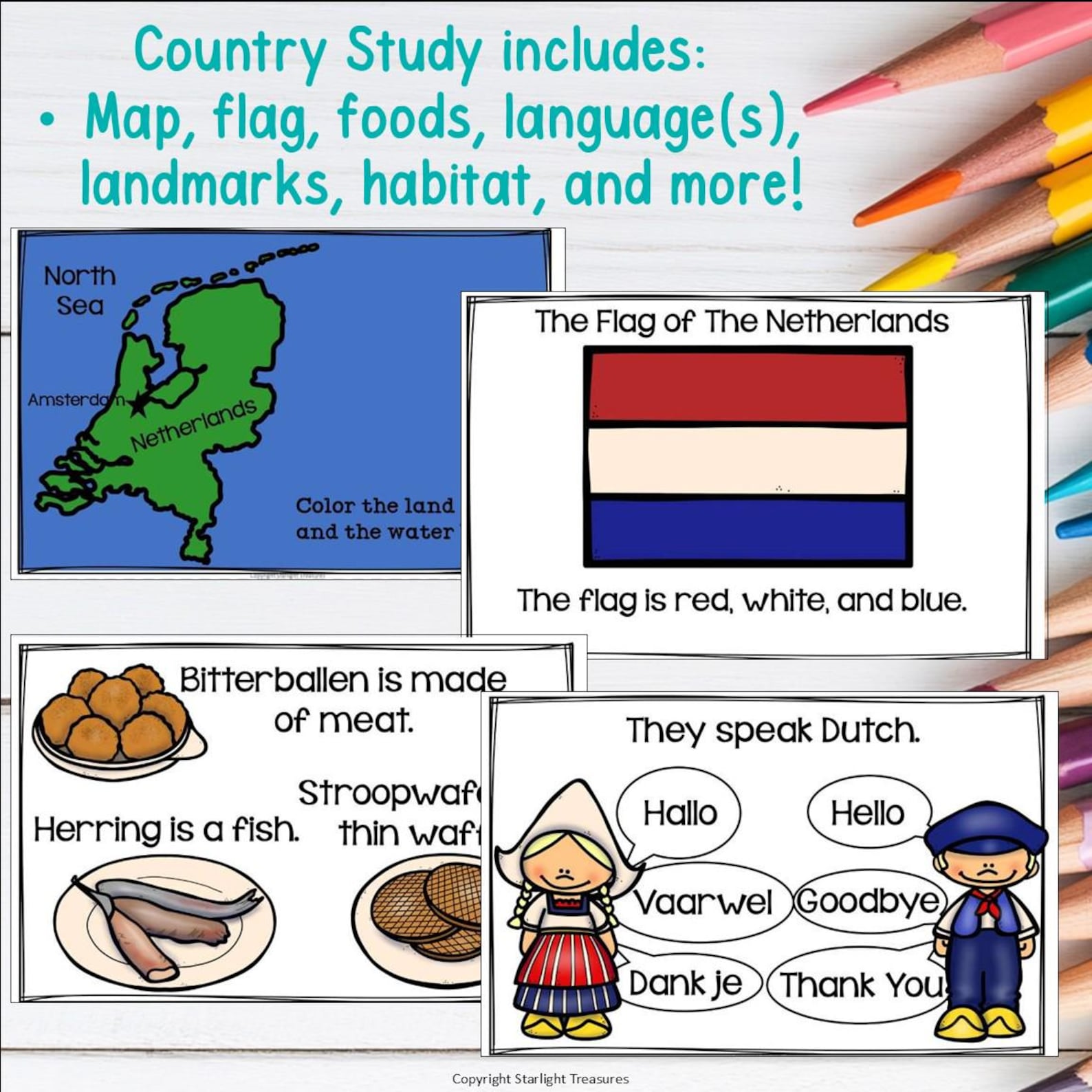 Netherlands Mini Book: Early Readers Country Study (digital Download ...