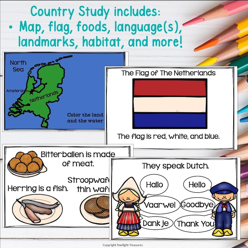 Netherlands Mini Book: Early Readers Country Study (digital Download ...