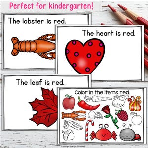 Colors of the Week: Red Mini Book for Early Readers - Etsy