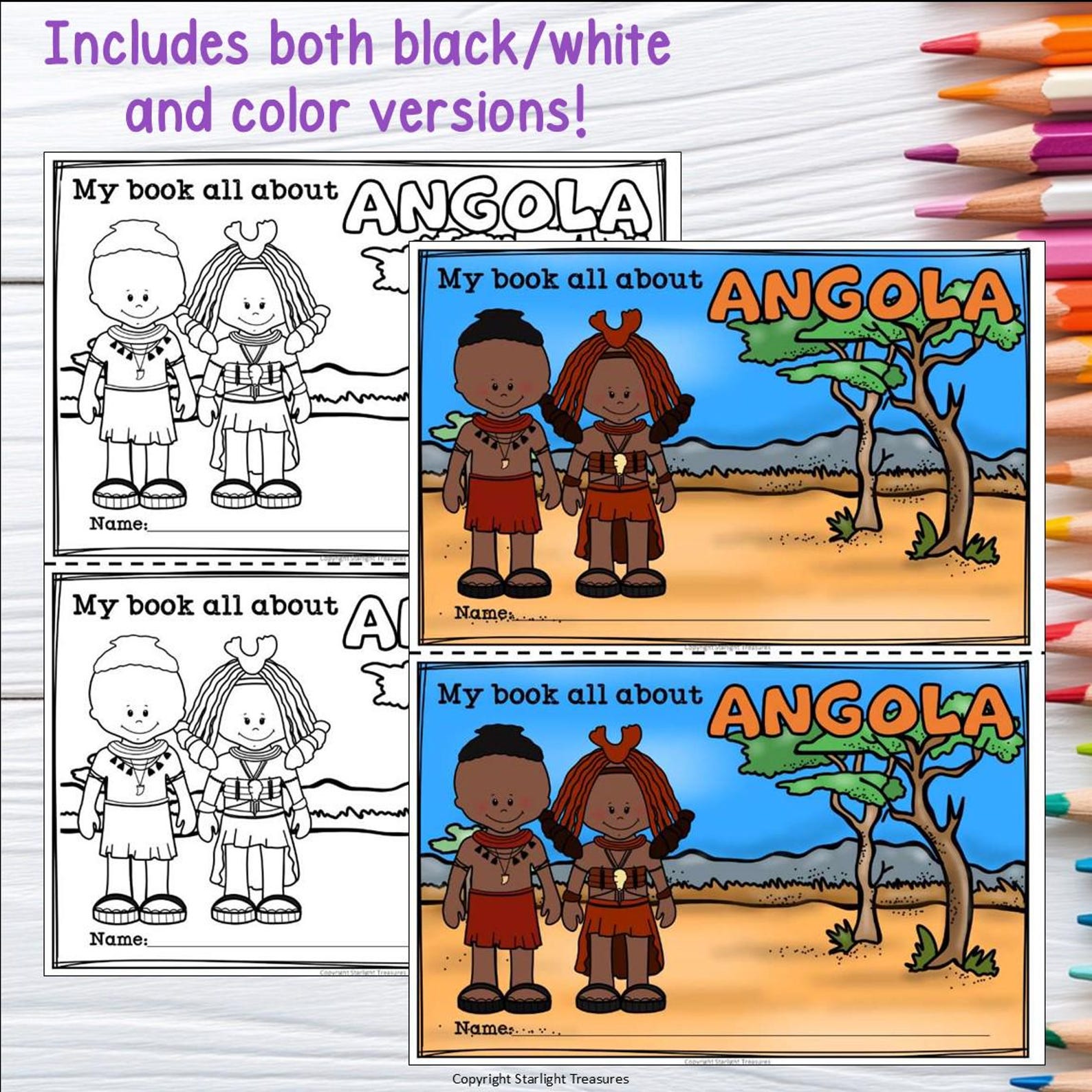 Angola Mini Book for Early Readers - A Country Study - Etsy