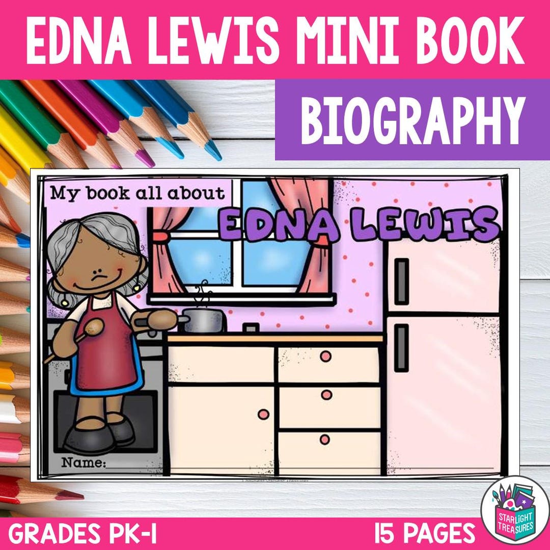 Edna Lewis Mini Book for Early Readers: Black History Month Activity ...