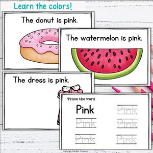 Colors of the Week: Pink Mini Book for Early Readers - Etsy