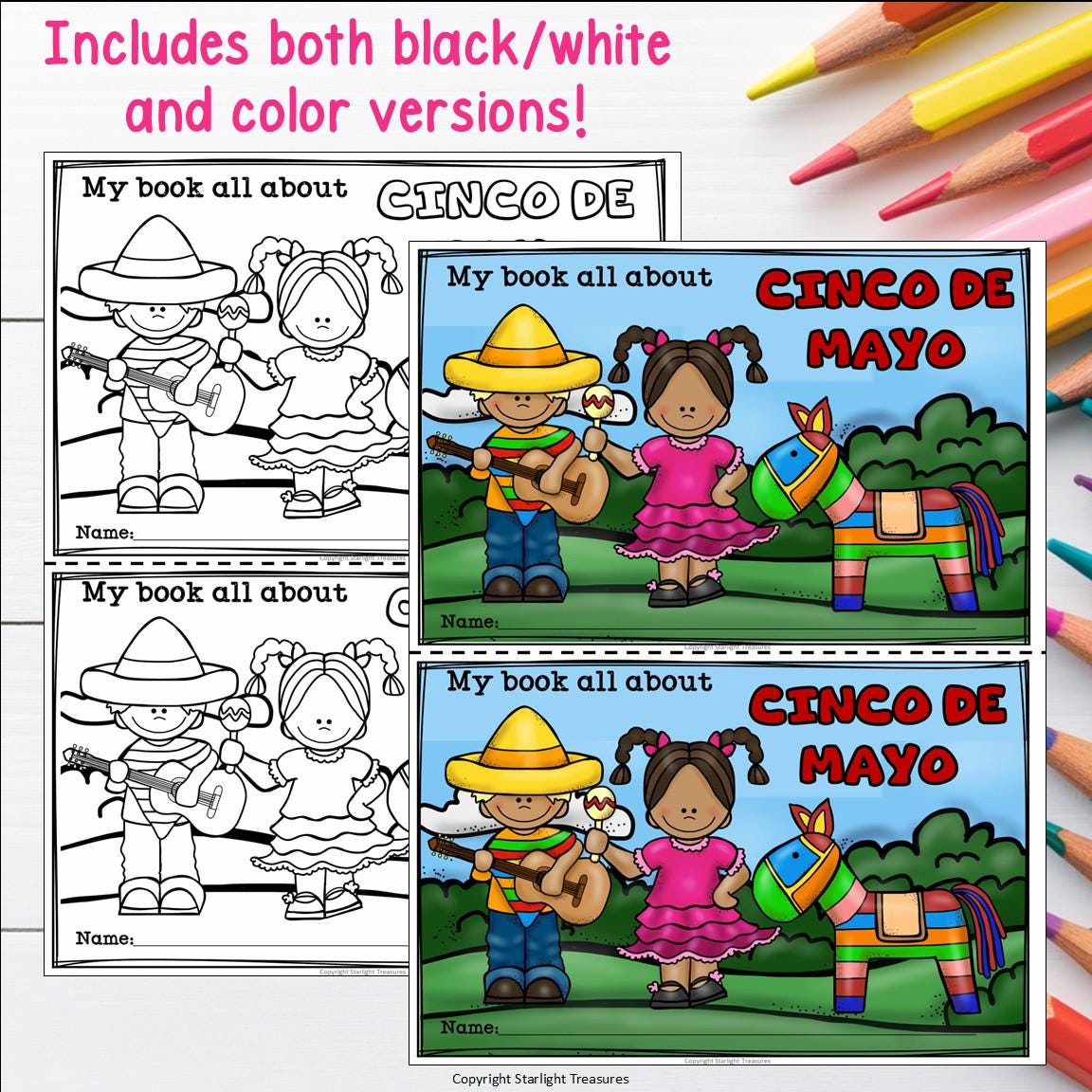 Cinco De Mayo Mini Book for Early Readers, Holiday Study, Cinco De Mayo ...