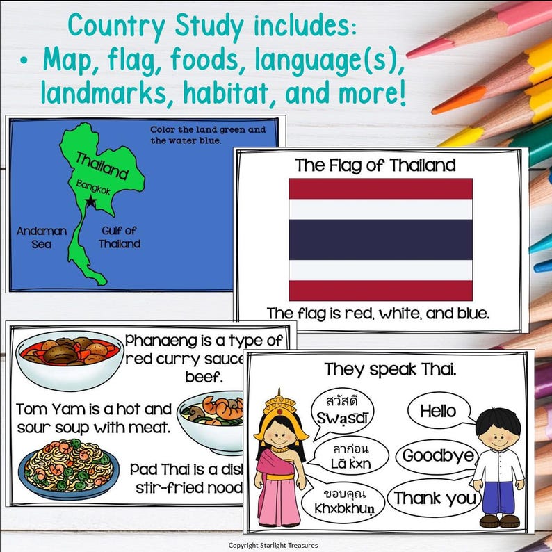 Thailand Mini Book: Early Readers Country Study (digital Download) - Etsy