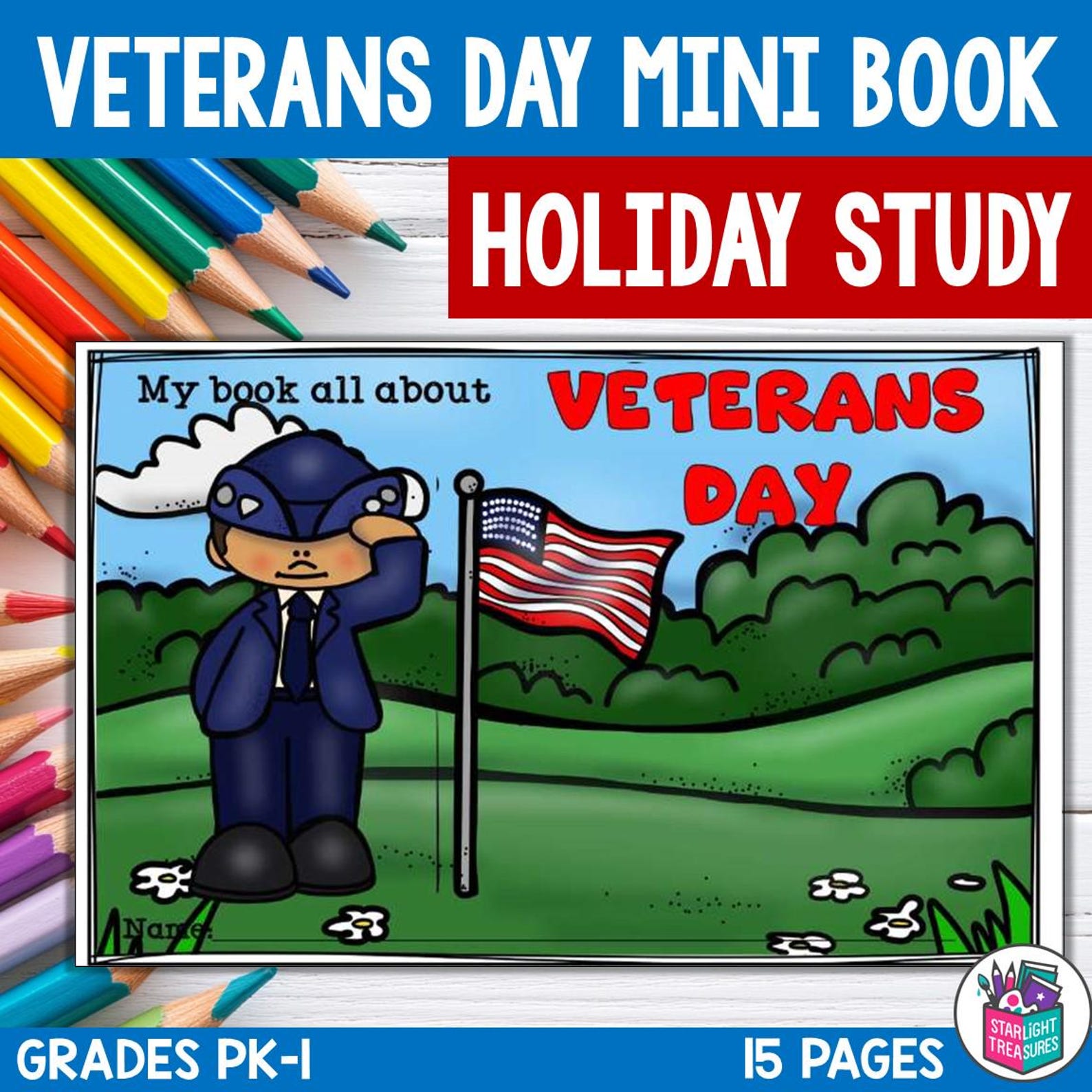 Veterans Day Mini Book for Early Readers - Veterans Day Activity for ...