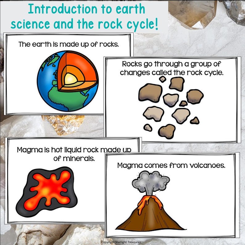 Rock Cycle Mini Book for Early Readers: Rock and Minerals - Etsy