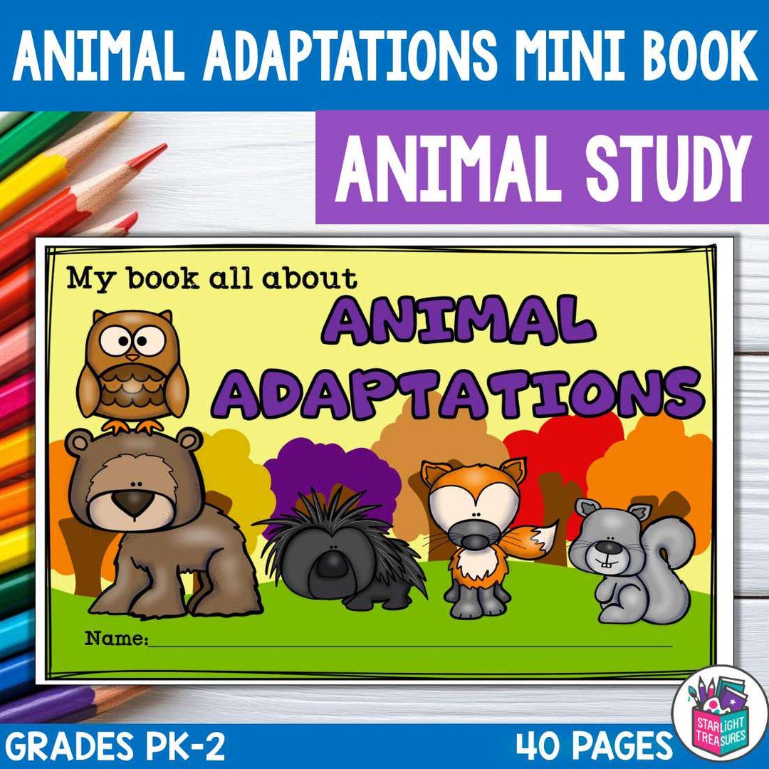 Animal Adaptations Mini Book for Early Readers, Activities (digital ...