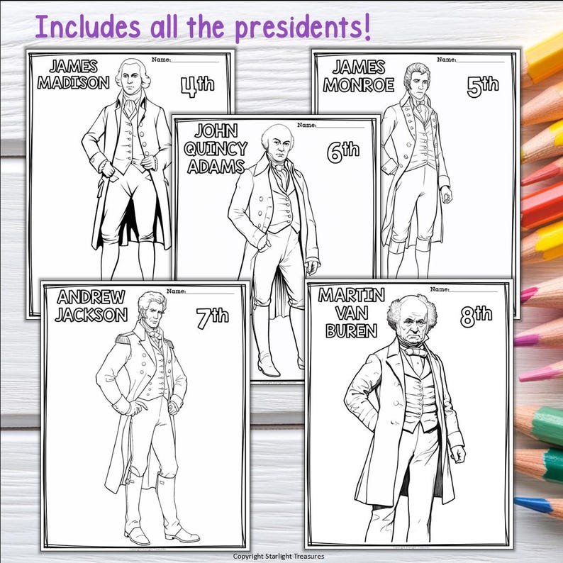 US Presidents Research Posters, Coloring Pages - Biography Research ...