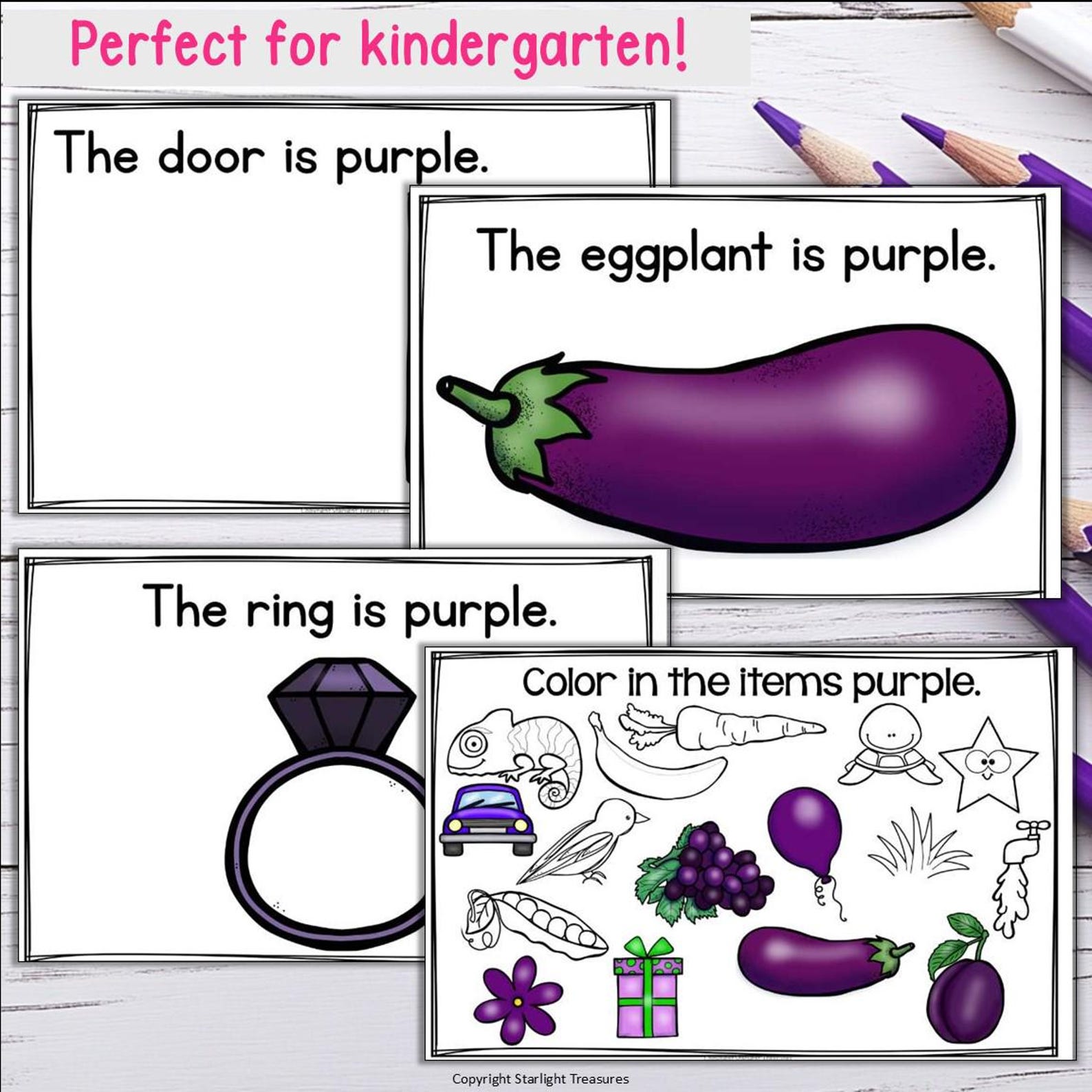 Colors of the Week: Purple Mini Book for Early Readers - Etsy