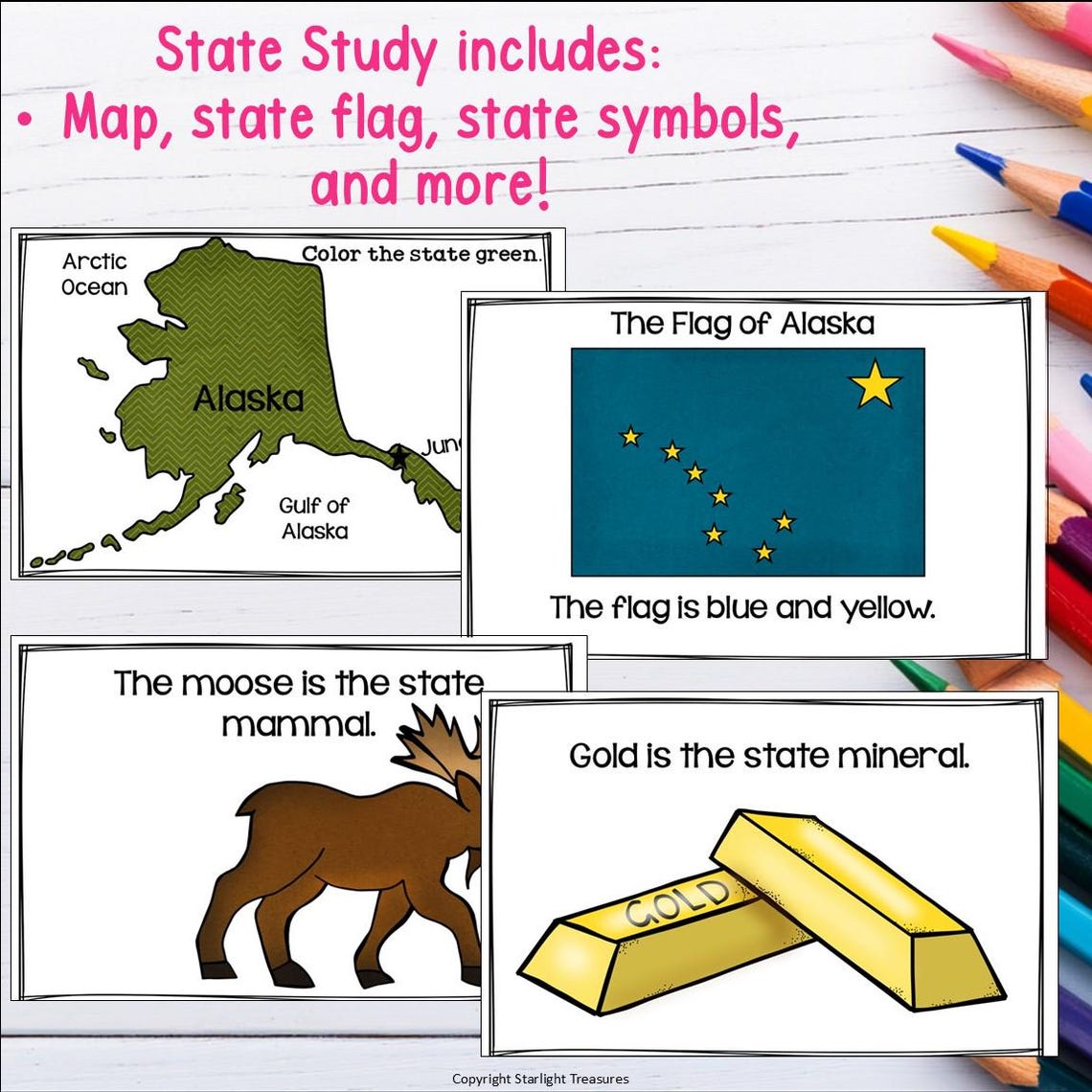 Alaska Mini Book for Early Readers - A State Study - Etsy
