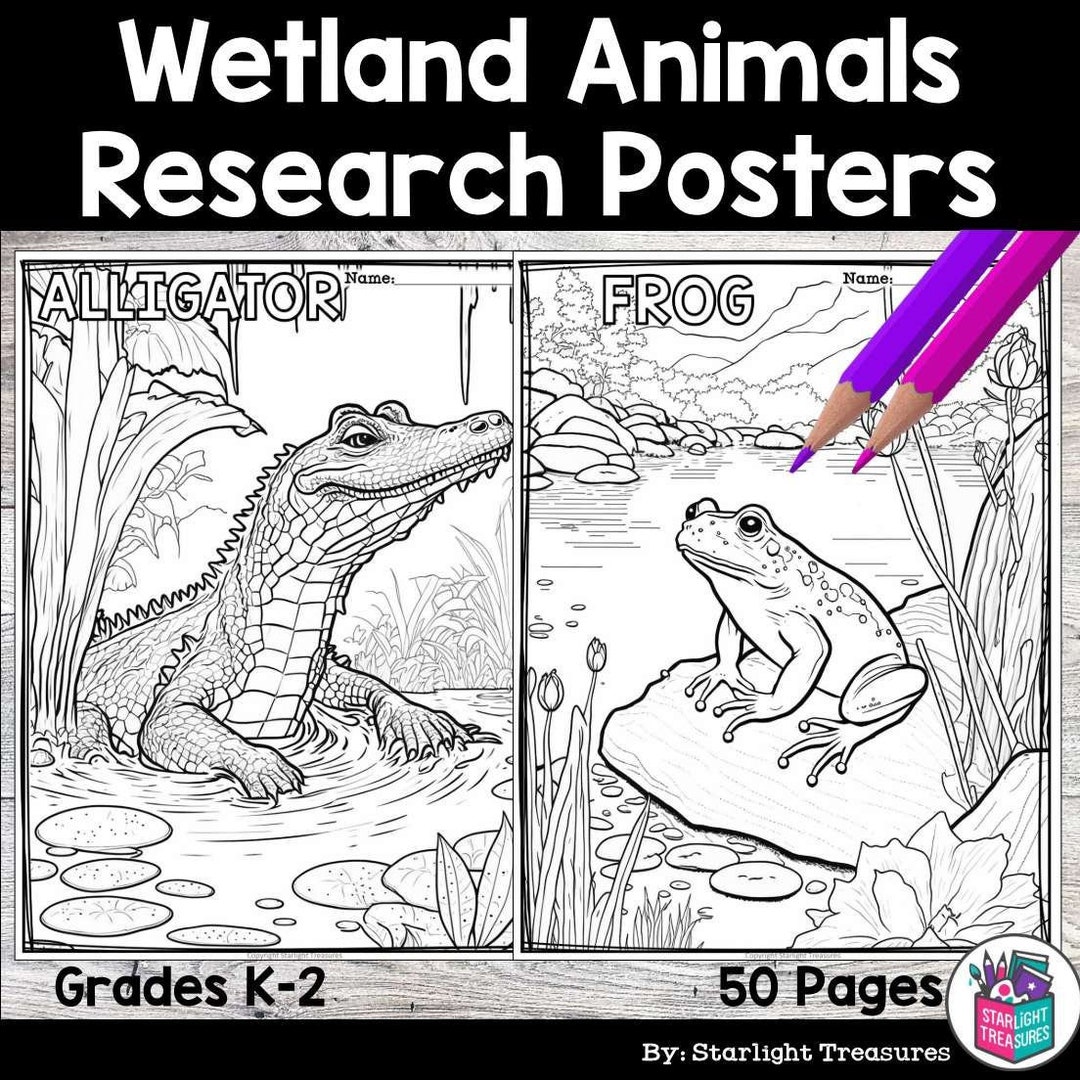 Wetland Animals Research Posters, Coloring Pages Animal Research ...