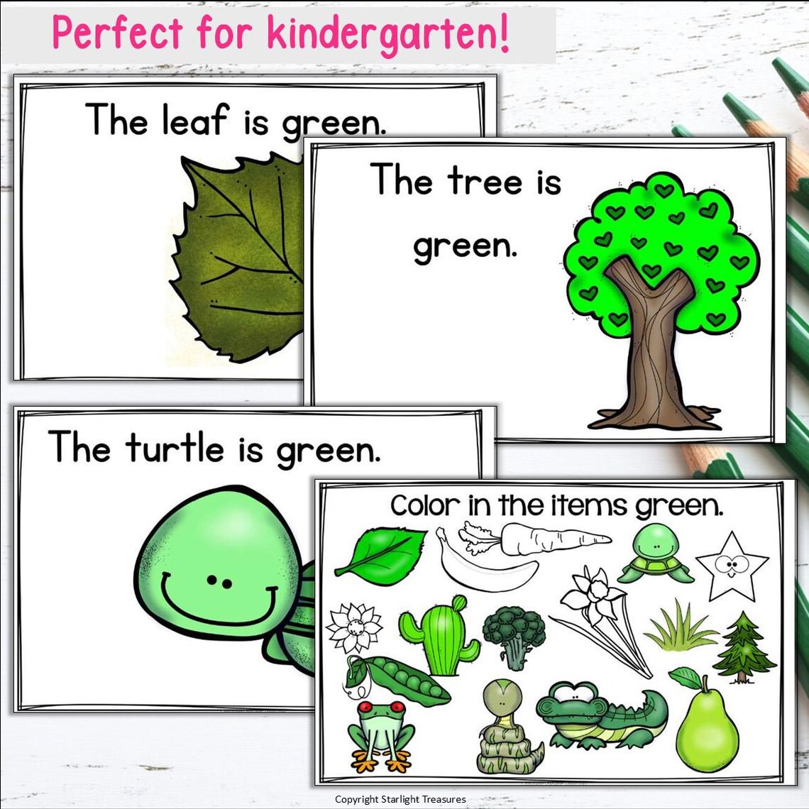 Colors of the Week: Green Mini Book for Early Readers - Etsy