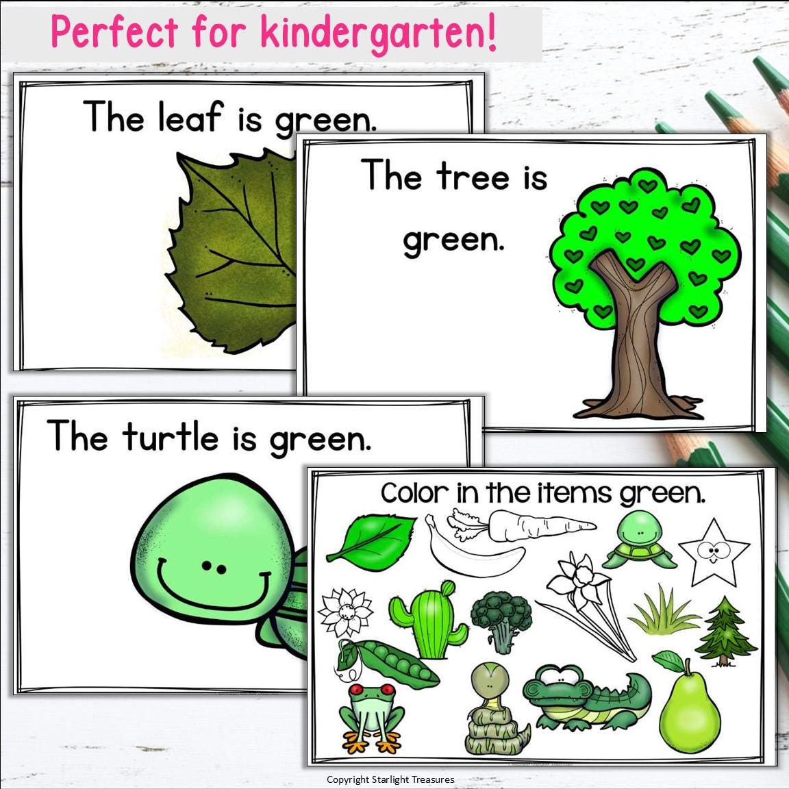 Colors of the Week: Green Mini Book for Early Readers - Etsy