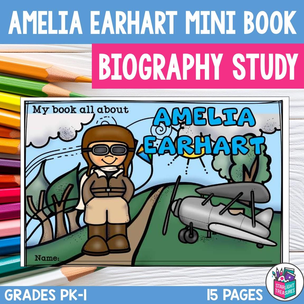 Amelia Earhart Mini Book for Early Readers: Women's History Month ...