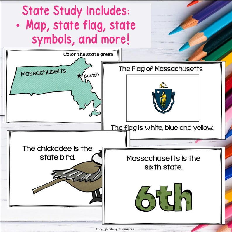 Massachusetts Mini Book for Early Readers - A State Study - Etsy