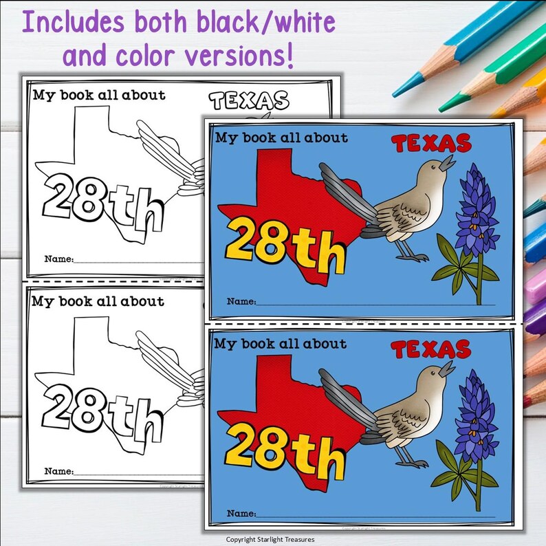 Texas Mini Book for Early Readers - A State Study - Etsy
