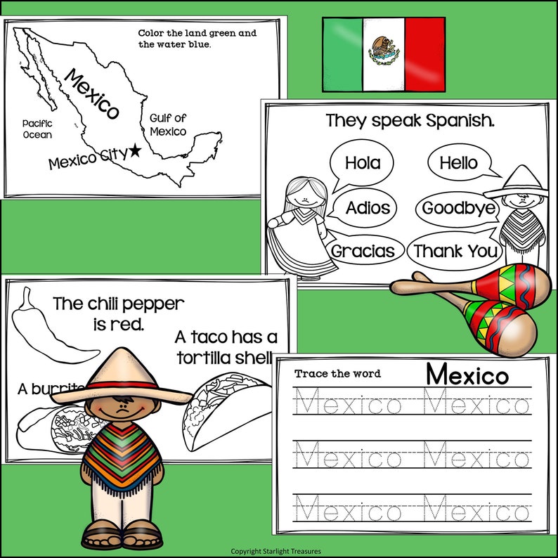 Mexico Mini Book for Early Readers A Country Study - Etsy