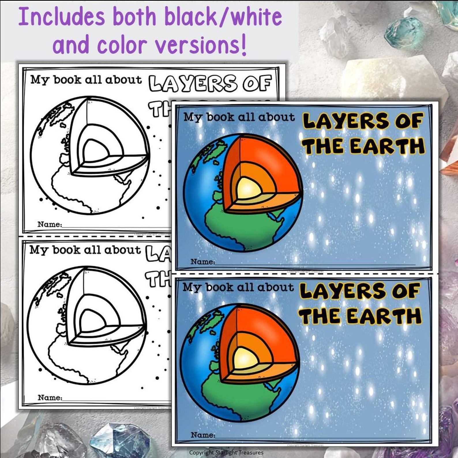 Layers of the Earth Mini Book for Early Readers: Geology - Etsy