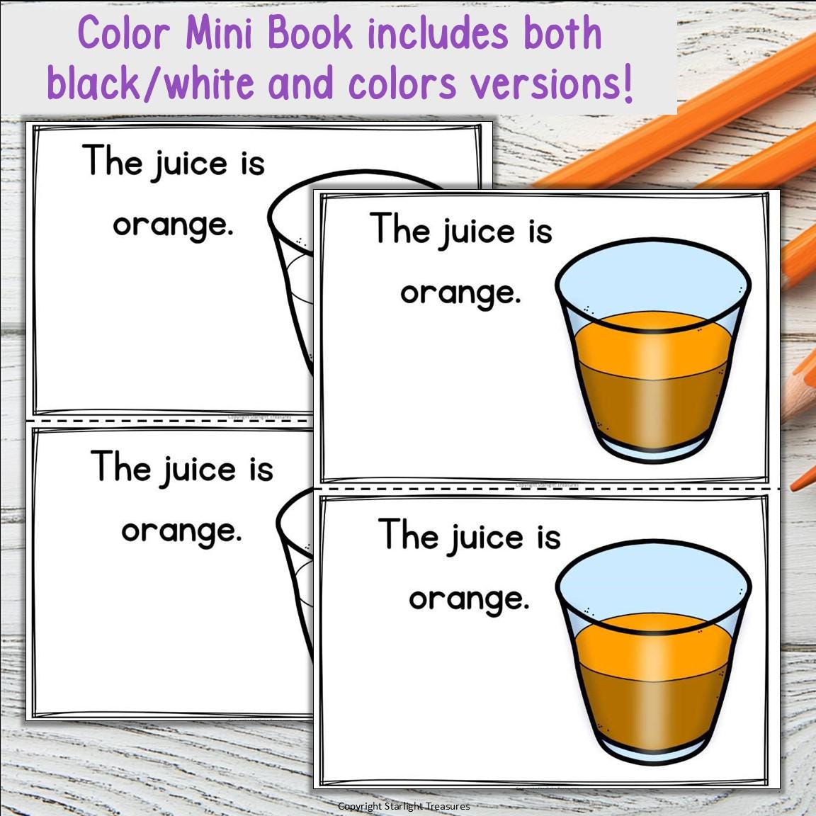Colors of the Week: Orange Mini Book for Early Readers - Etsy