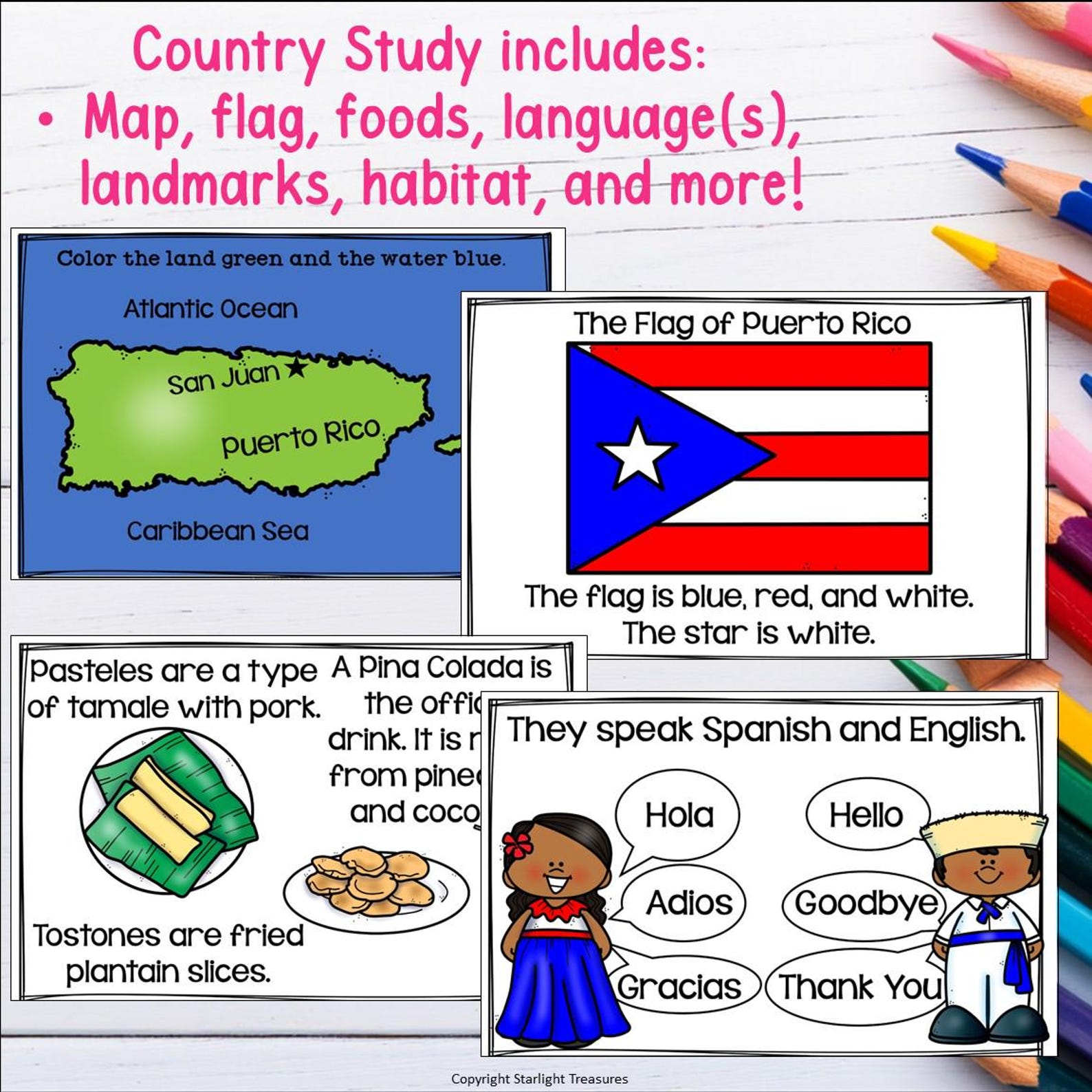 Puerto Rico Mini Book for Early Readers - A Country Study - Etsy