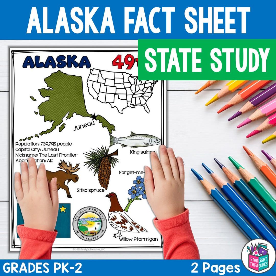 Alaska Fact Sheet for Early Readers - A State Study, Alaska Activity ...