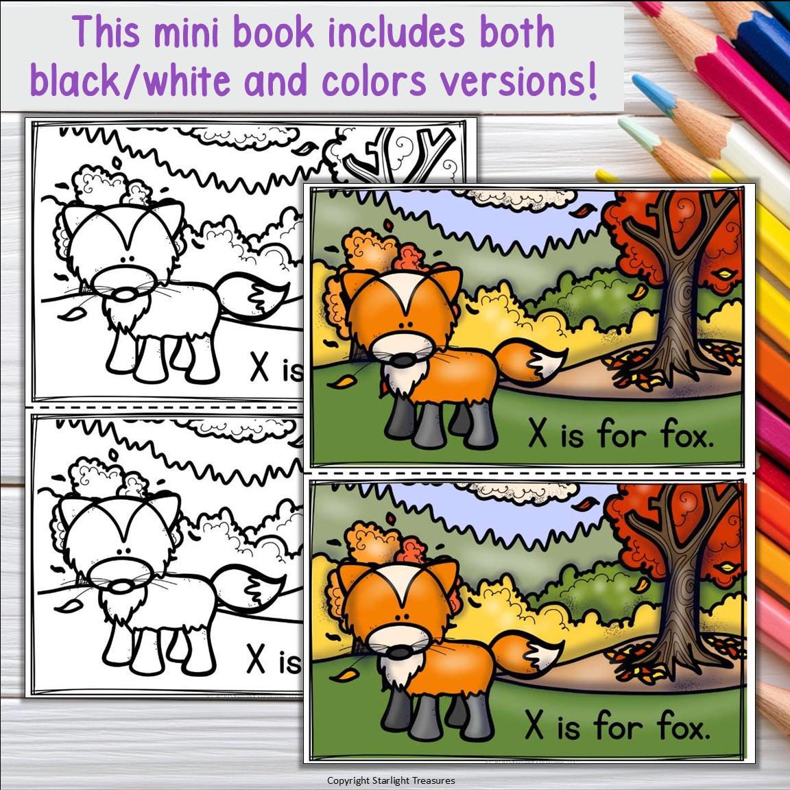 Letter X Mini Book - Alphabet Learning Activity (digital Download) - Etsy