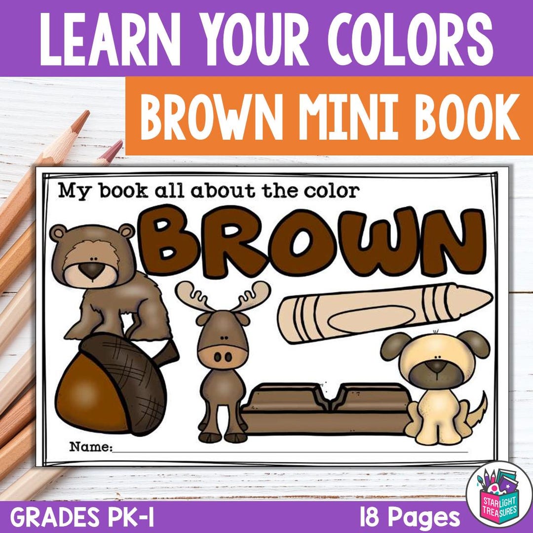 Colors of the Week: Brown Mini Book for Early Readers - Etsy