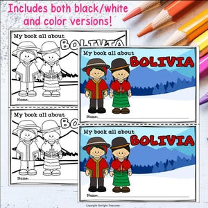 Bolivia Mini Book for Early Readers - A Country Study, Bolivia Country ...
