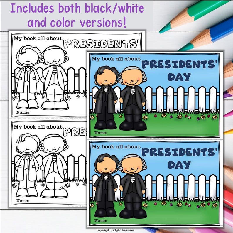 Presidents' Day Mini Book: Early Reader Activity (digital Download) - Etsy