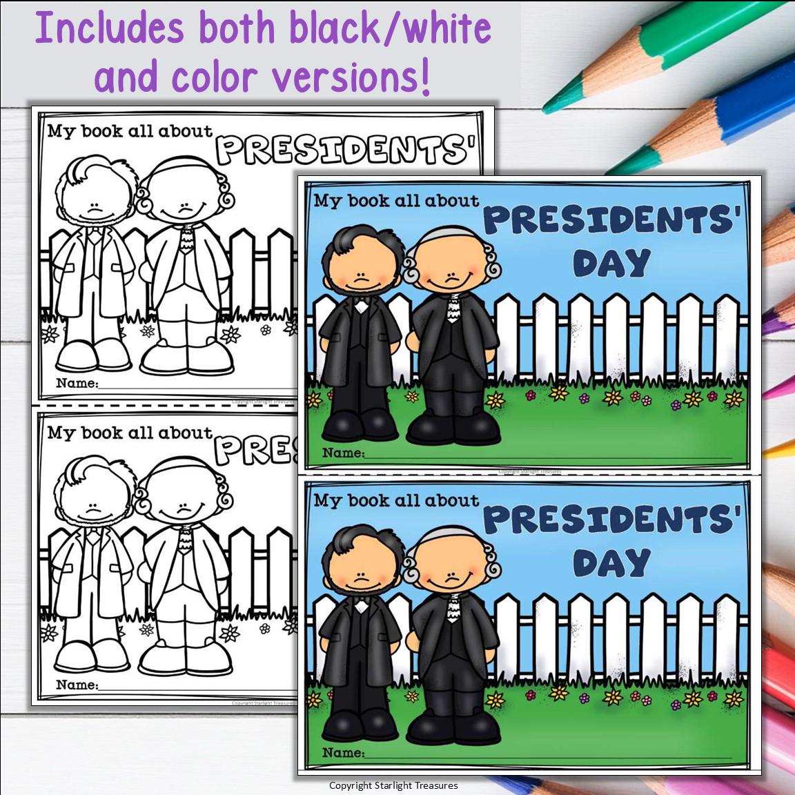 Presidents' Day Mini Book: Early Reader Activity (digital Download) - Etsy