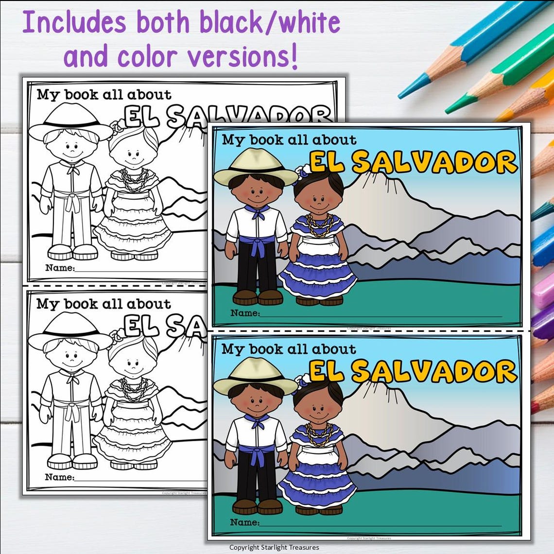 El Salvador Mini Book for Early Readers - A Country Study - Etsy