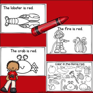 Colors of the Week: Red Mini Book for Early Readers - Etsy