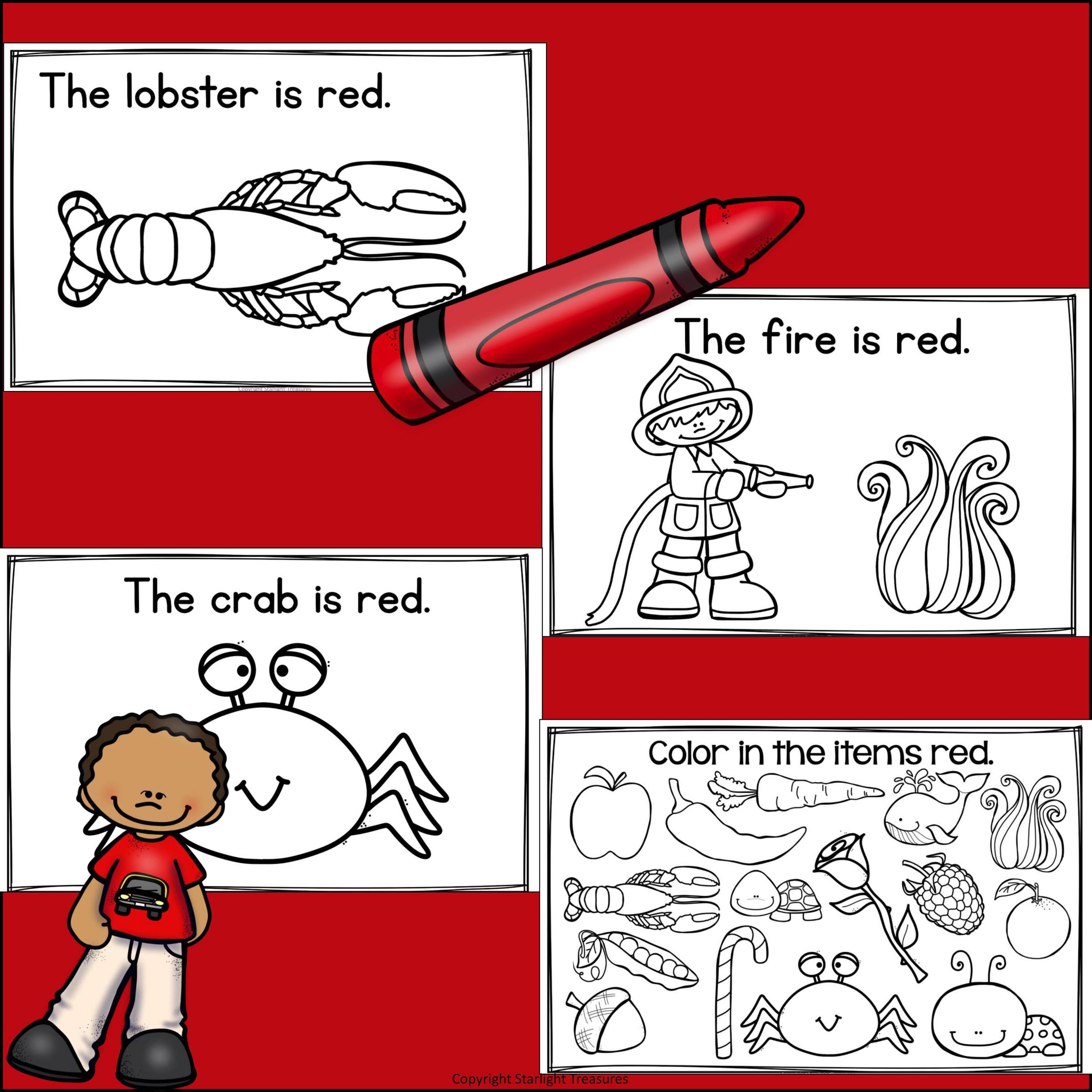 Colors of the Week: Red Mini Book for Early Readers - Etsy