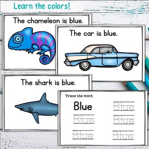 Colors of the Week: Blue Mini Book for Early Readers - Etsy