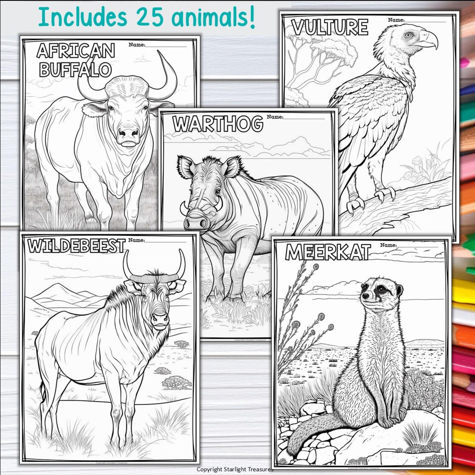 Savanna Animals Research Posters, Coloring Pages - Animal Research ...