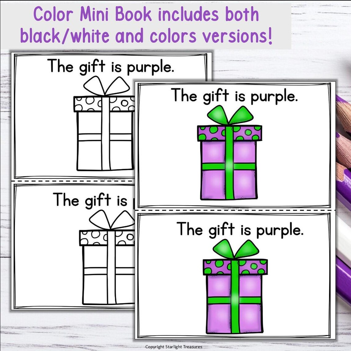 Colors of the Week: Purple Mini Book for Early Readers - Etsy
