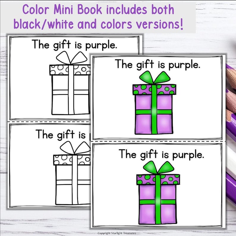 Colors of the Week: Purple Mini Book for Early Readers - Etsy