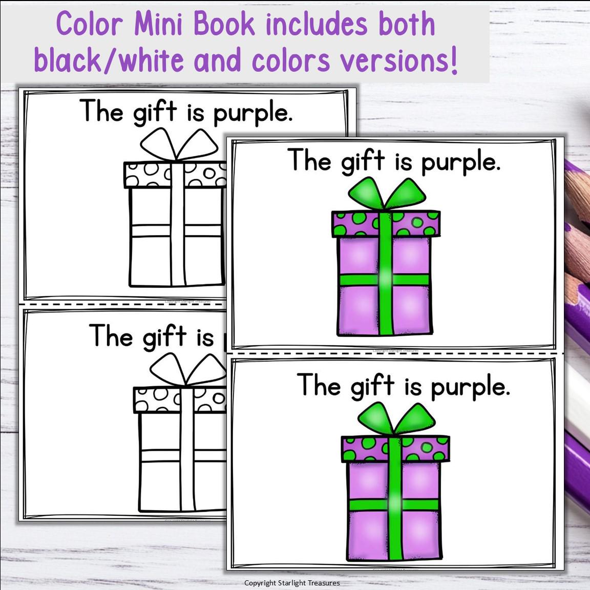 Colors of the Week: Purple Mini Book for Early Readers - Etsy